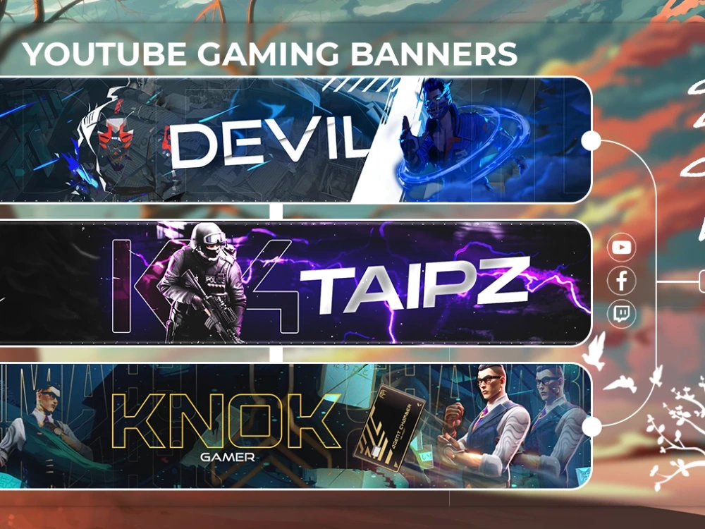 An eye catching youtube gaming banner, twitch header | Upwork
