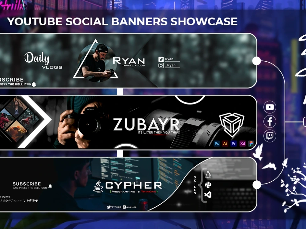 An eye catching youtube gaming banner, twitch header | Upwork