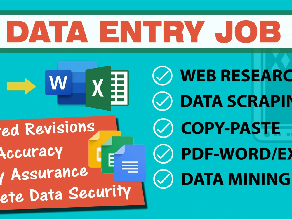 Data entry, web research, typing, copy paste, data mining | Upwork