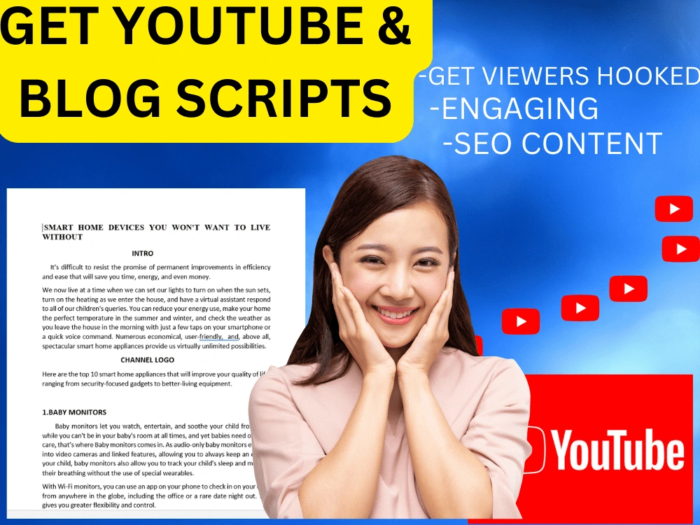 AN ENGAGING youtube or blog scripts for your channel | Upwork