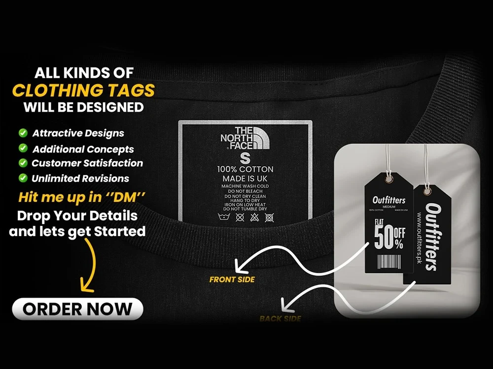 A clothing tag, hang tag, neck label and hem tag | Upwork
