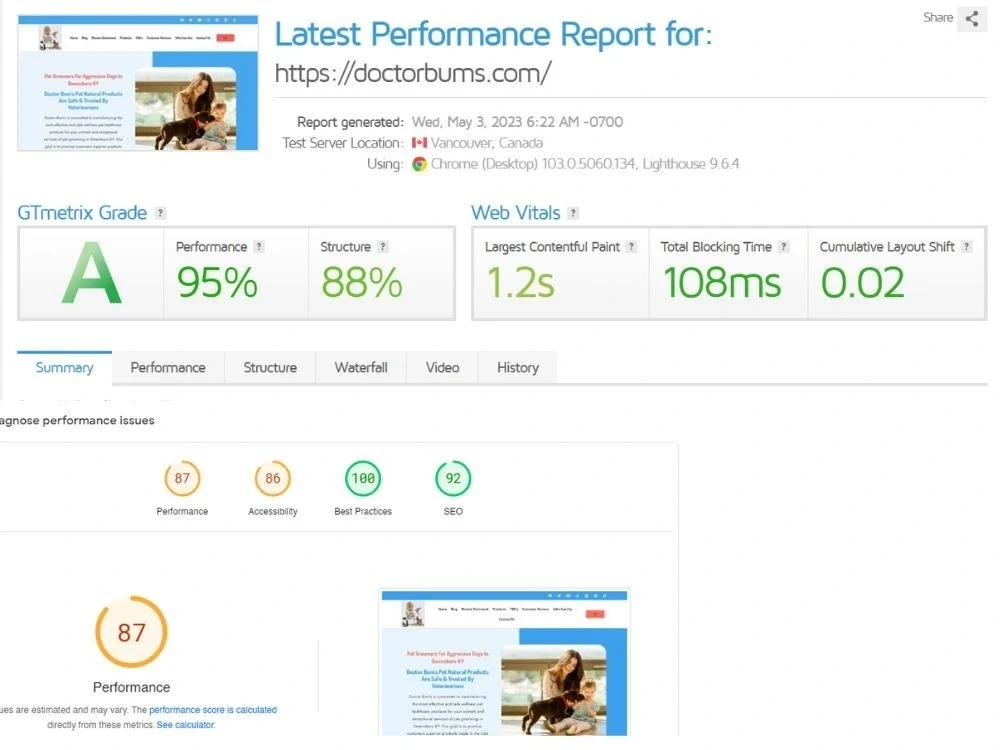 95+ scores on Google Page Speed and GTmatrix, WordPress Speed optimization | Upwork