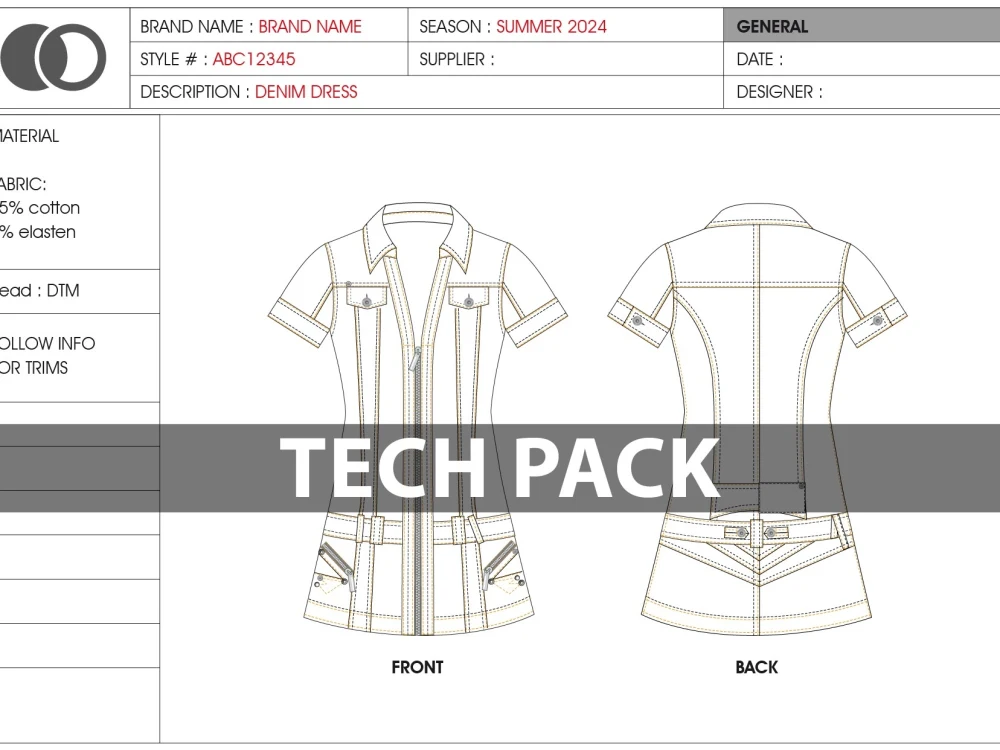 A factory-ready tech pack for manufacturing | Upwork