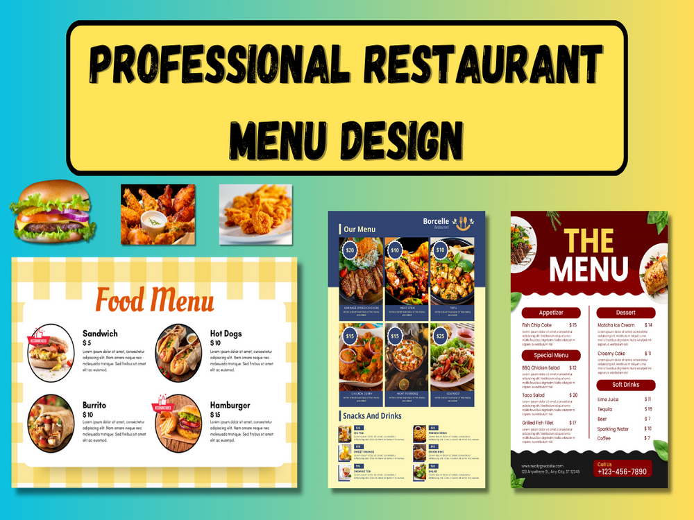 Restaurant menu food poster restaurant business card using canva pro ...