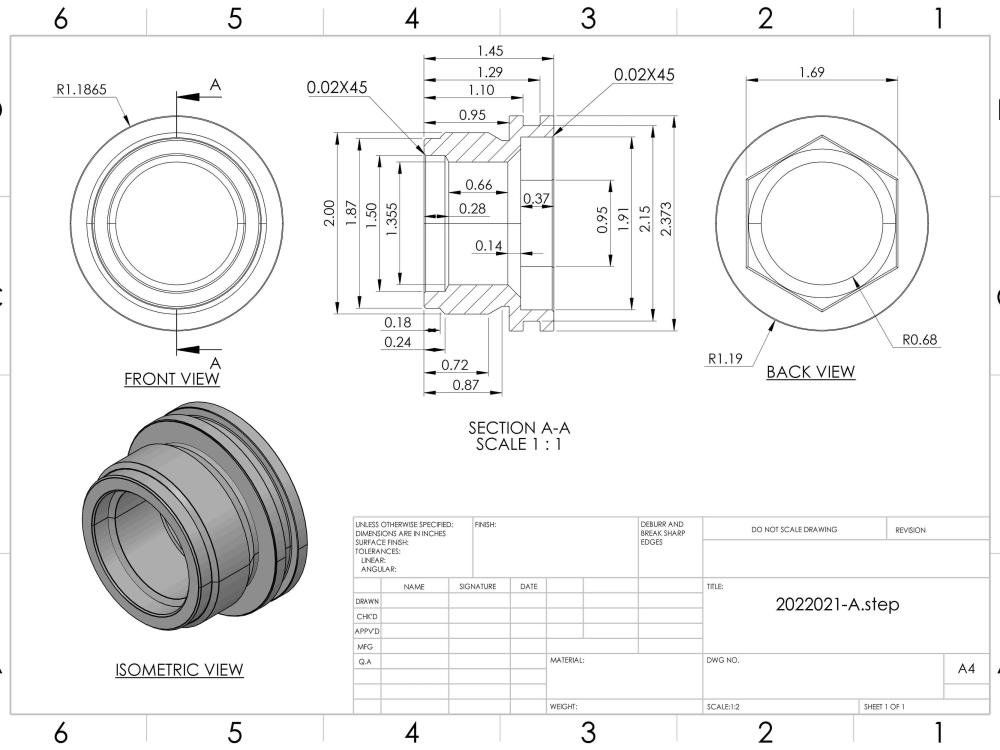 2D manufacturing drawing based on your descriptions or reference images ...