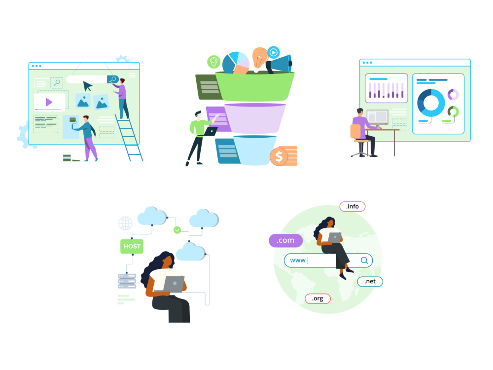 Professional 2D illustrations for your website | Upwork