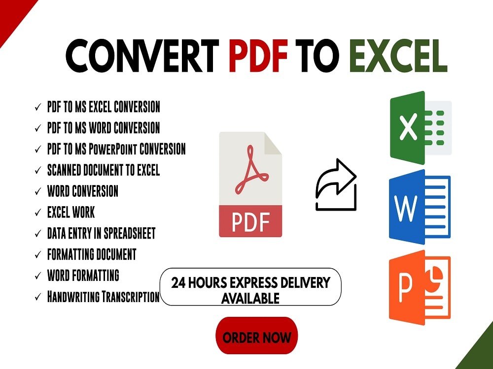PDF/Image/Screenshot non-editable file converted in Word/Excel within 24 hr | Upwork