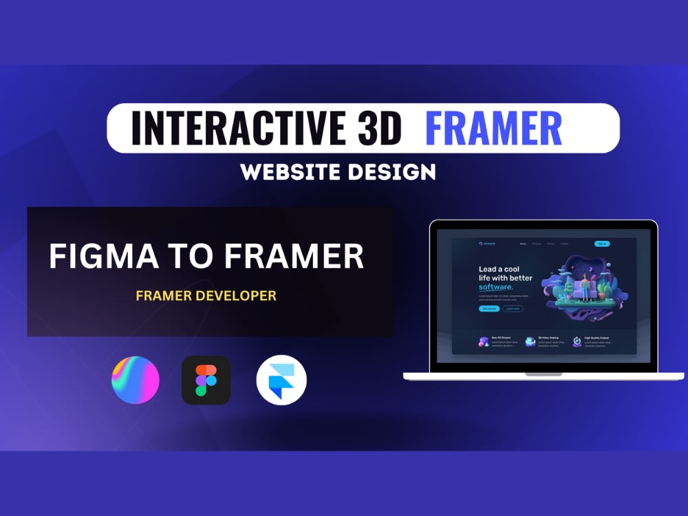Modern 3d framer website, figma to framer, your framer developer | Upwork