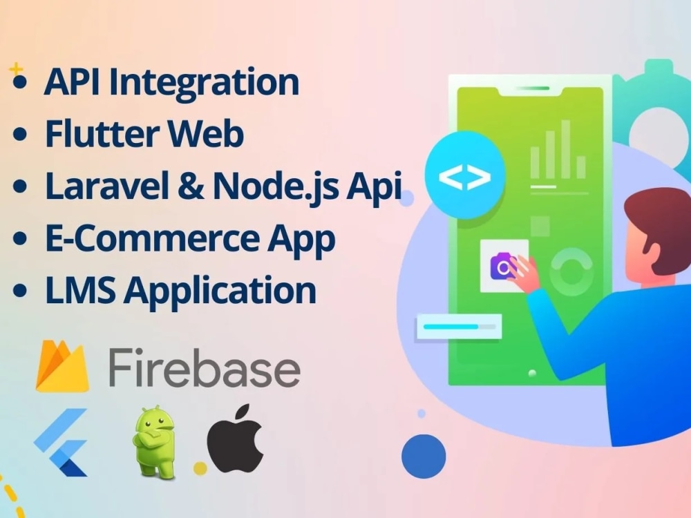 A flutter custom hybrid app with firebase or rest API | Upwork
