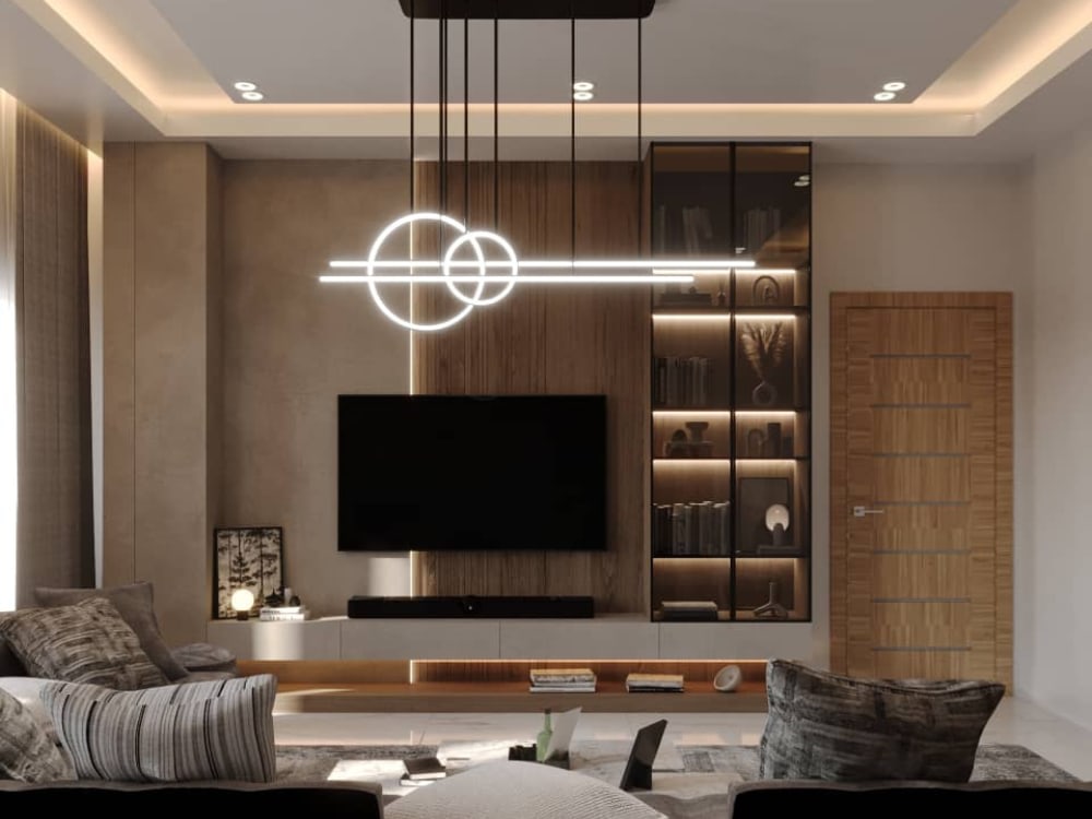 A Realistic interior design of living room for your new home or project ...