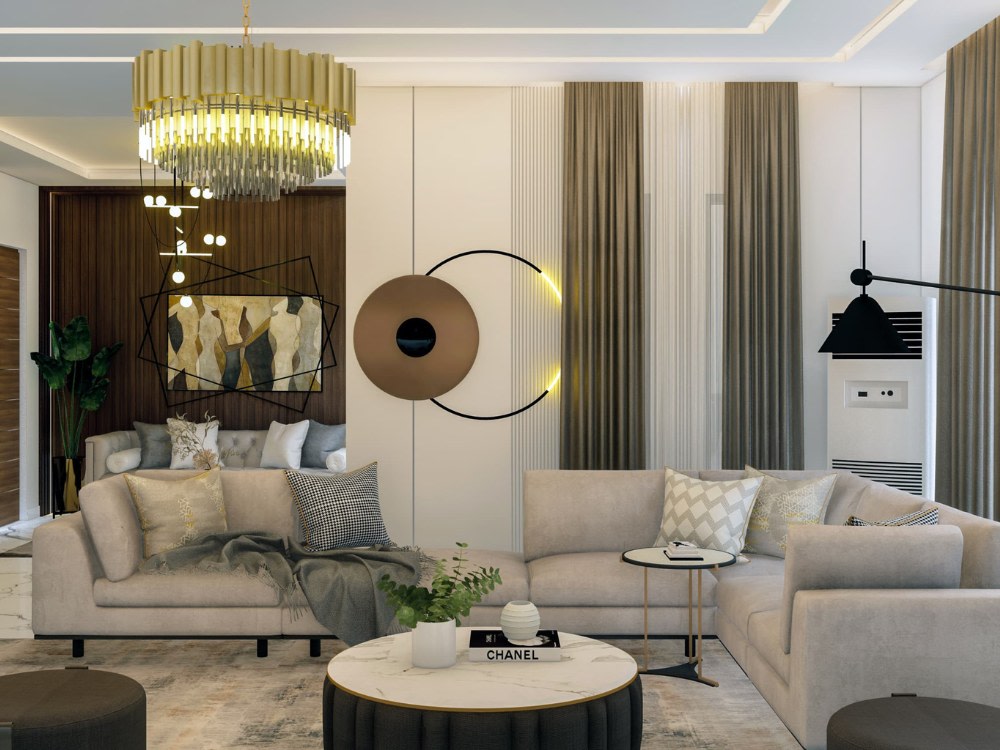 A Realistic interior design of living room for your new home or project ...