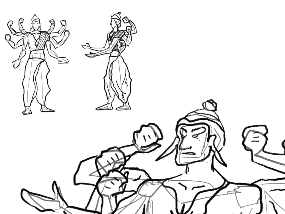 Hand-drawn illustrations of your character in different poses. | Upwork