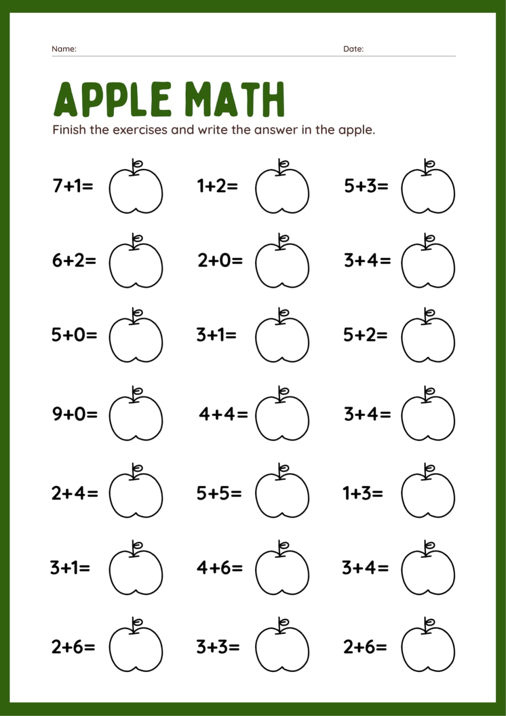 Worksheets For Kids Math