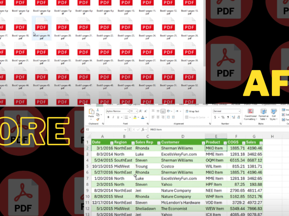 PDF to excel conversion with formatting, jpeg, CSV, google sheet,txt | Upwork