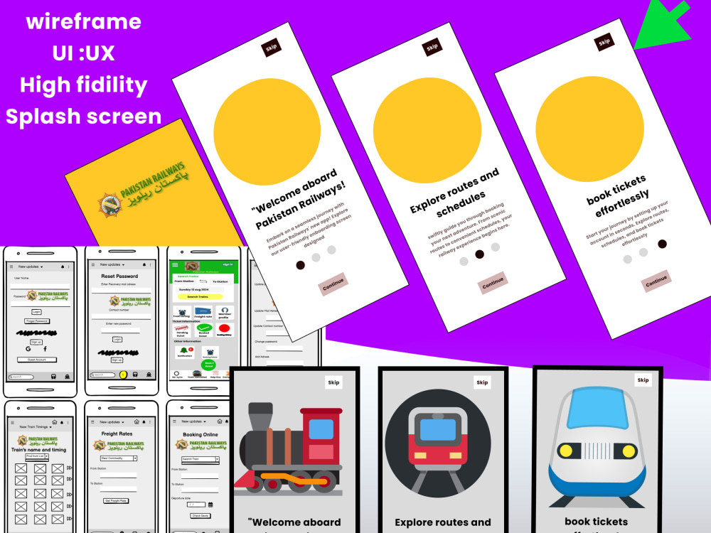 Wireframe, low and high fidility app screen and UI UX of mobile app ...
