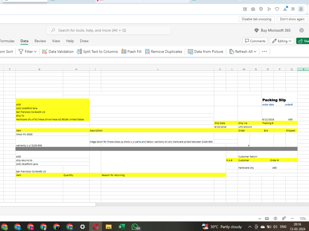 A cleaned excel data from given data | Upwork