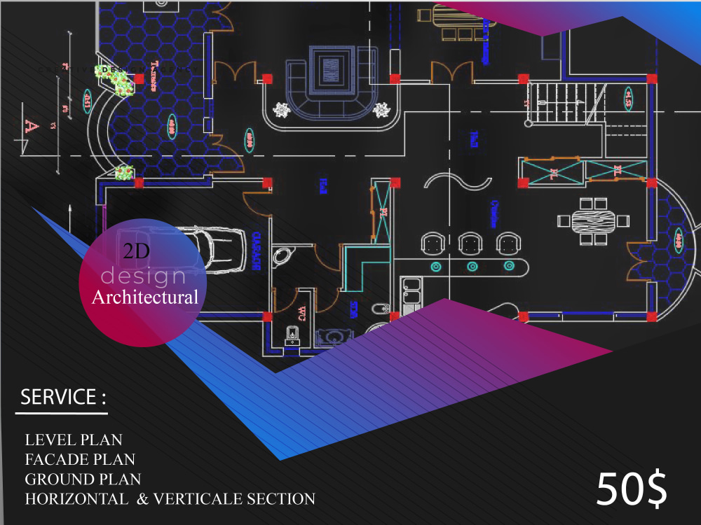 You get your complete 2D architectural plan with a 3D rendered exterior ...