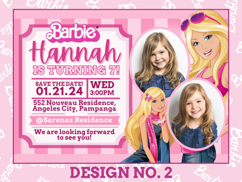Barbie Invitation | Barbie Birthday Invitation Template | Upwork