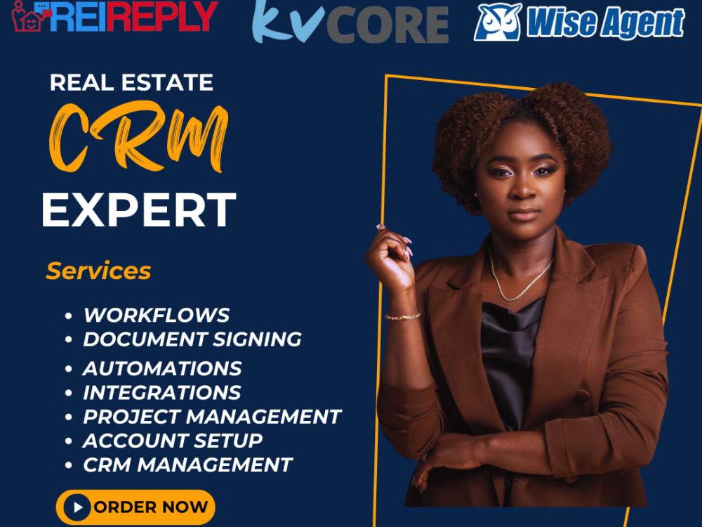 Setup rei reply, kvcore, wise agent, chime, liondesk, follow up boss ...