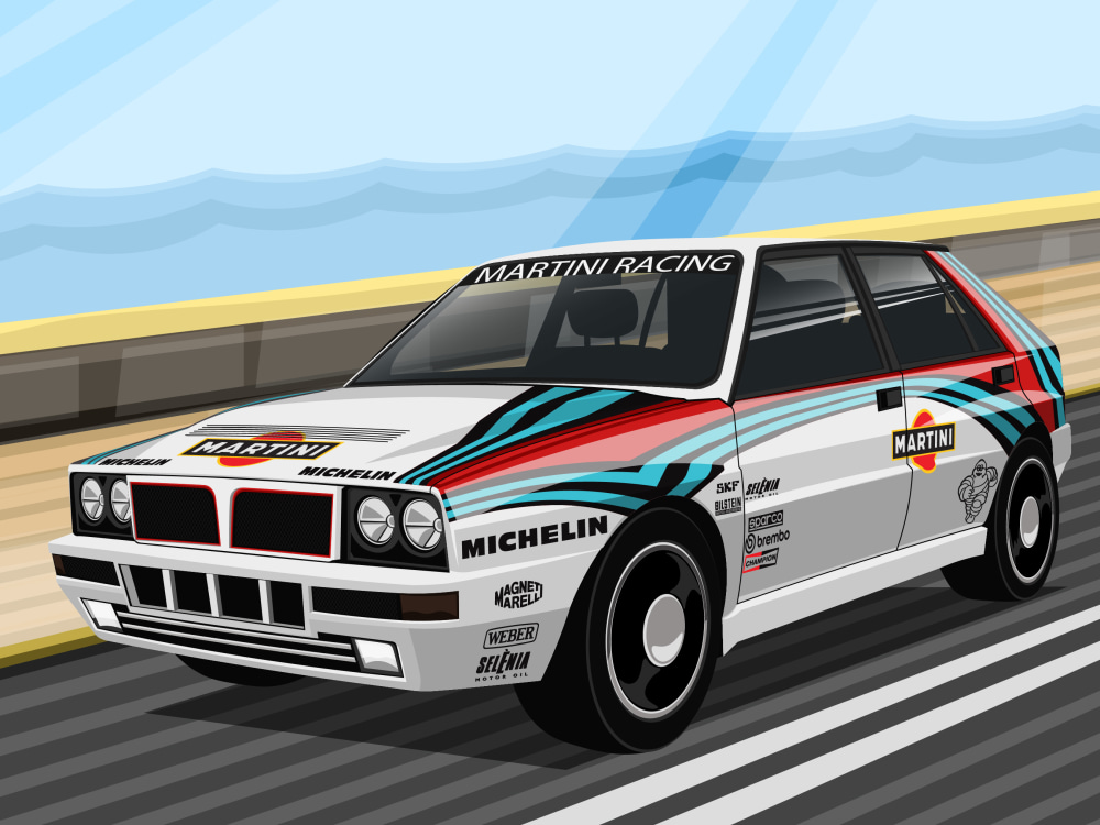 Fantastic car illustration for poster wall art design | Upwork