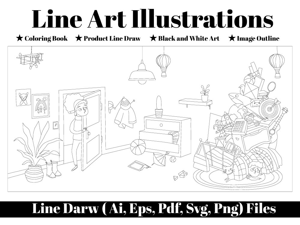 Clean and smooth Vector line draw, Line art illustrations, Image out ...
