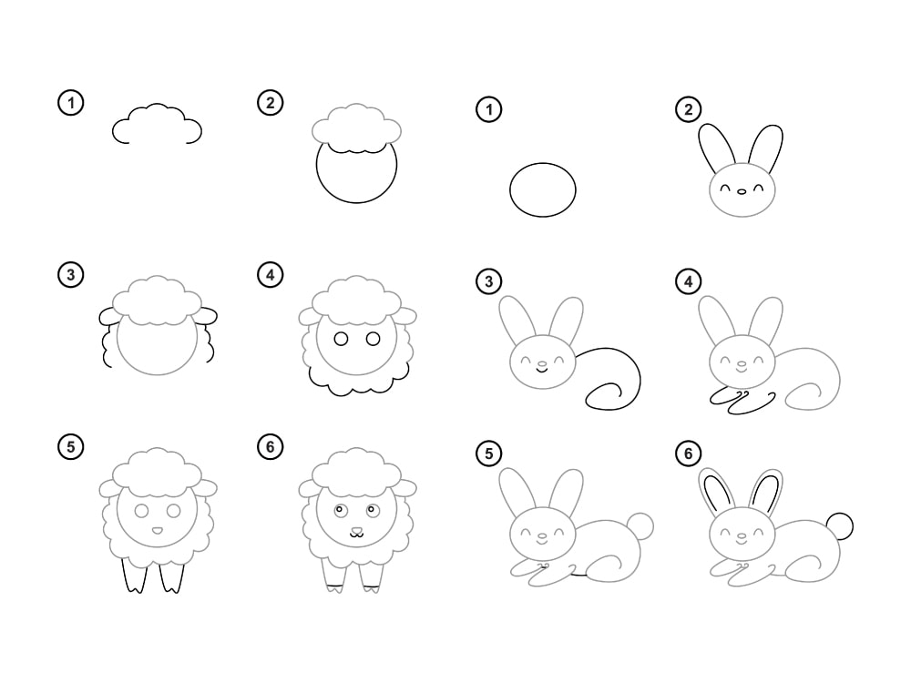 A cute line drawing with step by step hand drawn | Upwork