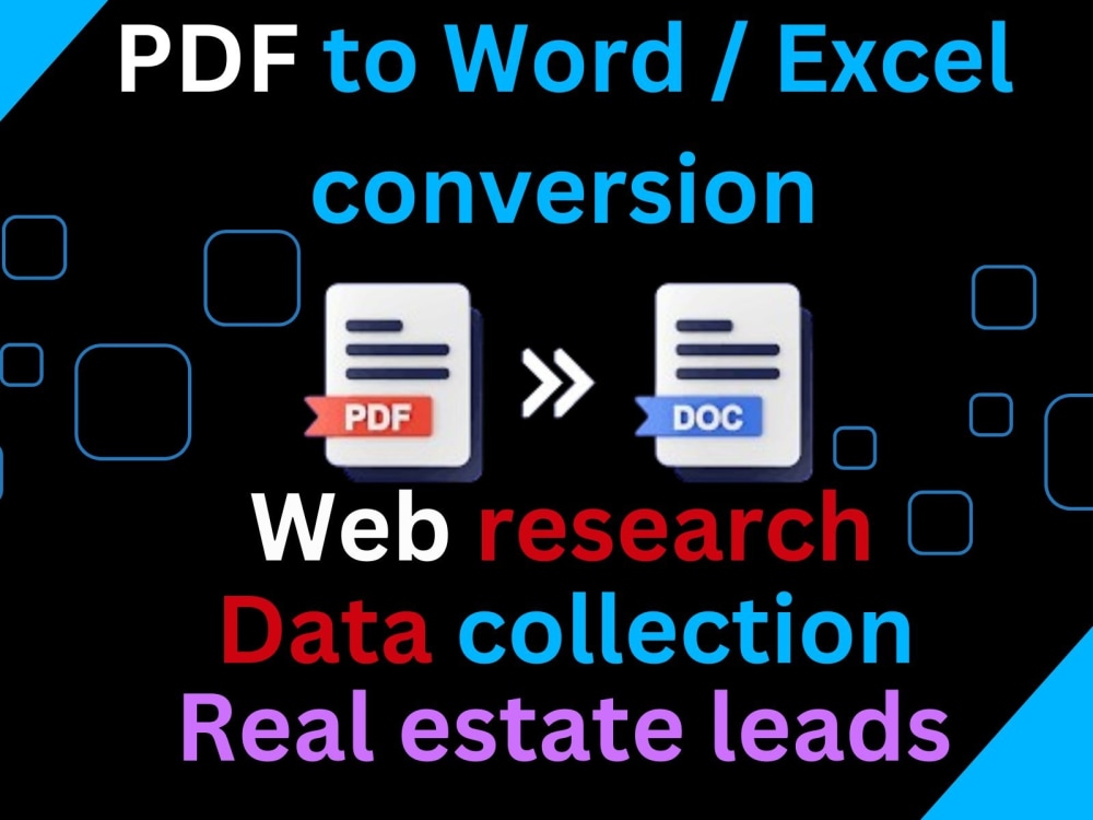 PDF to Word & Excel conversion | data entry | Typing in MS Word | Upwork