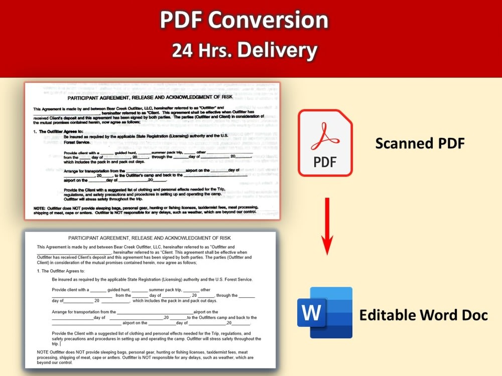 Scanned PDF to clean MS word document / PDF Conversion / Word ...