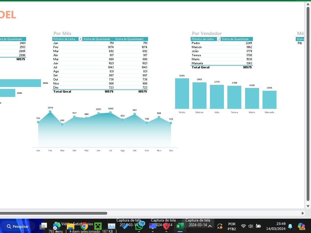 A aesthetic, dinamic and interactive excel dashboard | Upwork