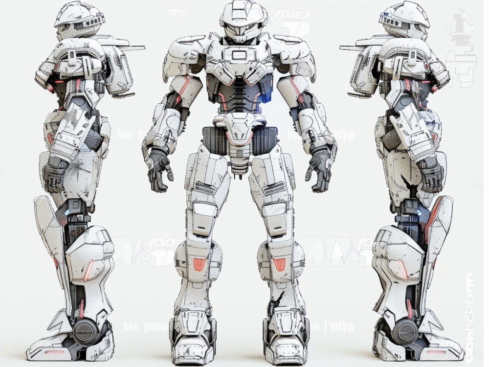 Draw mecha robot armor character concept for you | Upwork