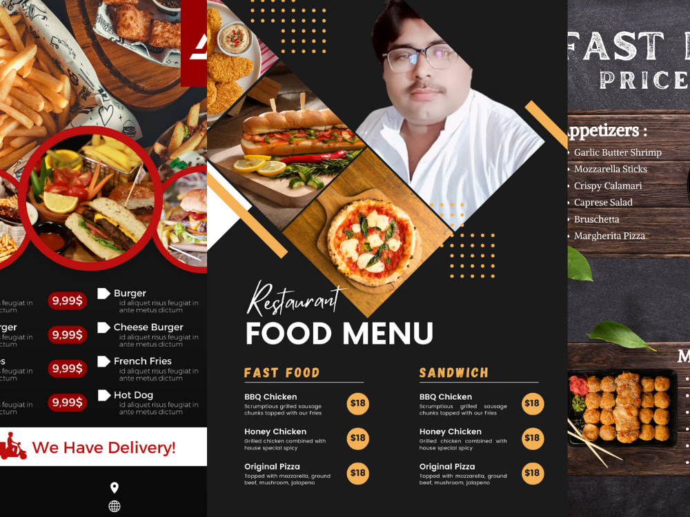 Restaurant menu design, digital menu design, menu board | Upwork