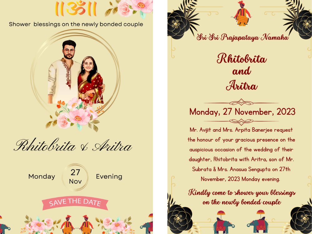 Digital invite card design or invitation card in 24 hours | Upwork