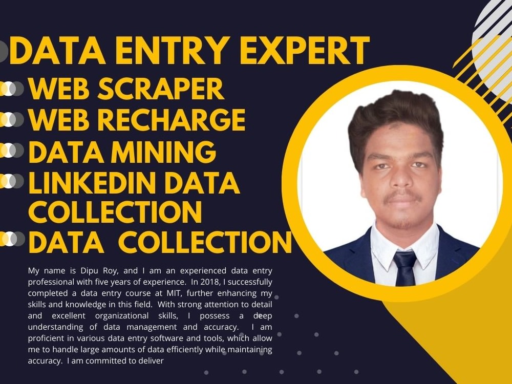 Data entry web scraping, web recharge, yellow pages scraping product list | Upwork