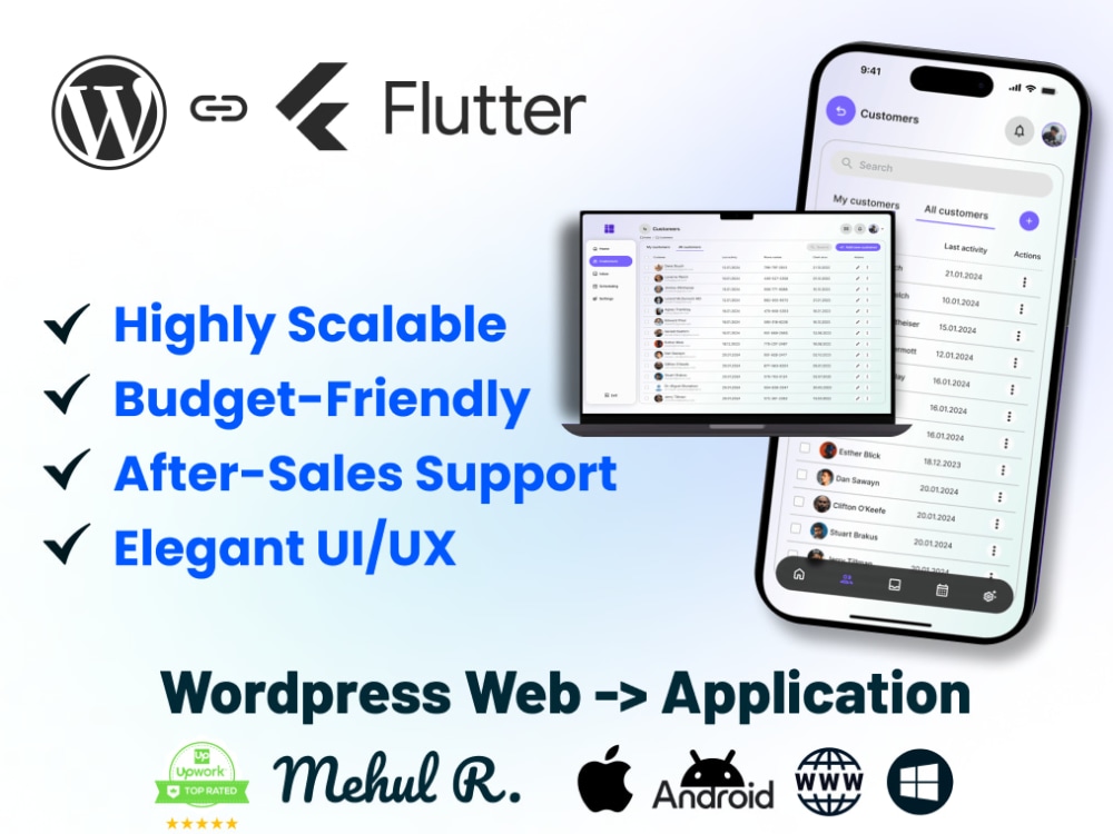 Scalable Flutter Dart Application For Android Ios Web Windows Nodejs Upwork 2952