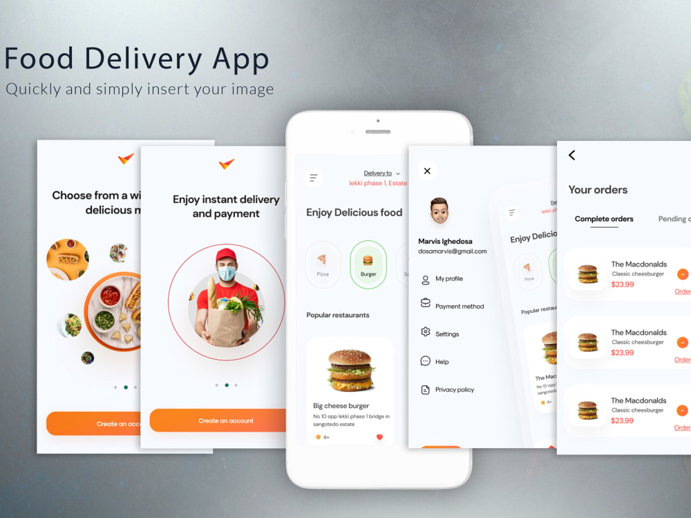 Food Delivery App design | Upwork