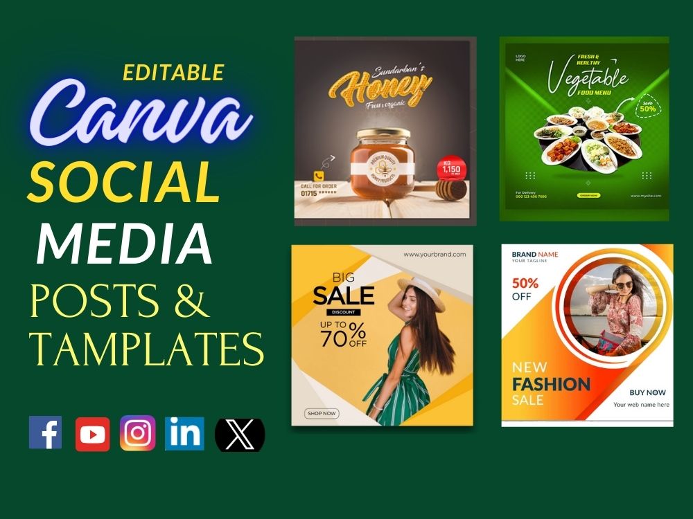 Create Editable any social media posts,ads using canva | Upwork
