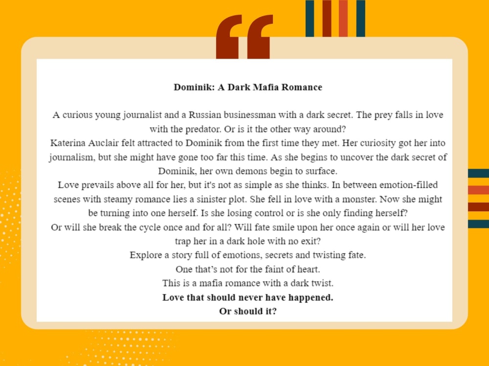 Catchy and compelling book blurbs/description | Upwork