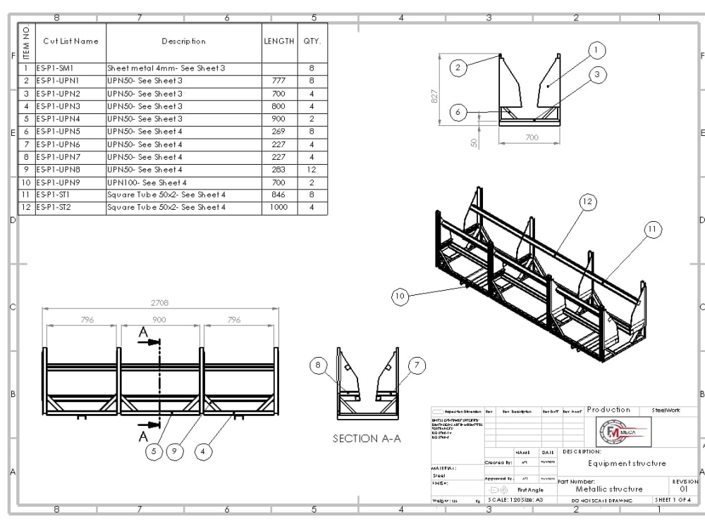 An Industrial drawing for manufacturing | Upwork