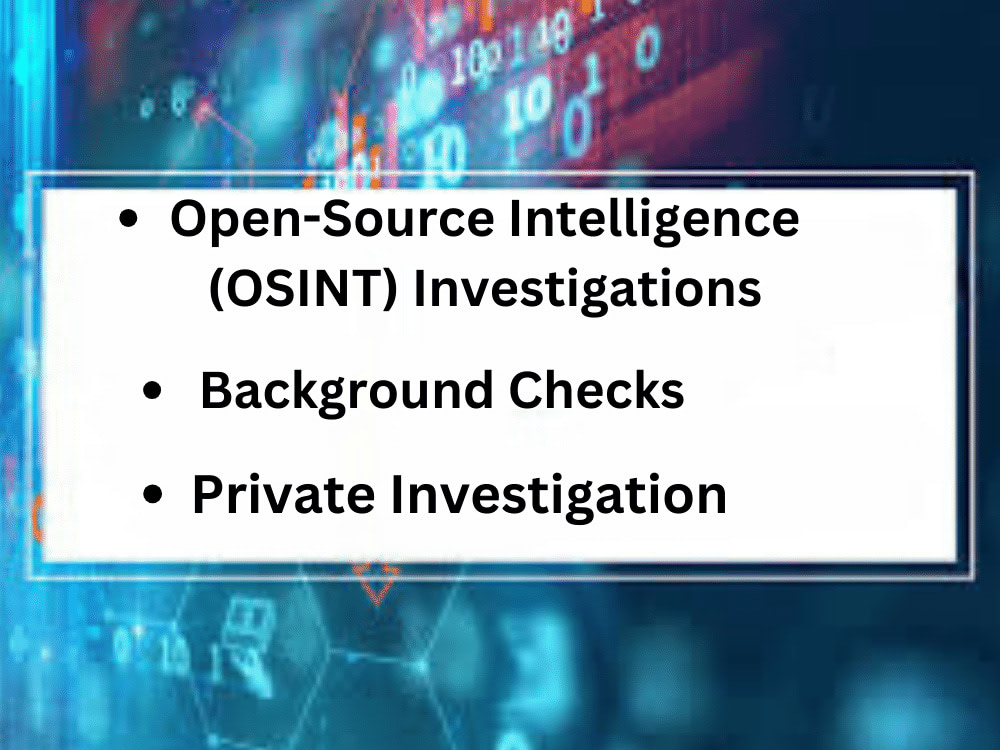A private osint, investigation detective background check us target person | Upwork
