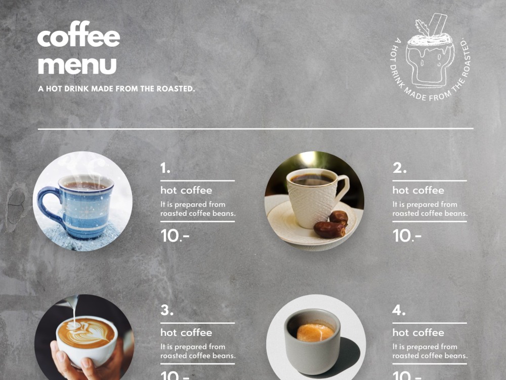 Costumized menu board or price list for your bar, caffee, restaurant ...