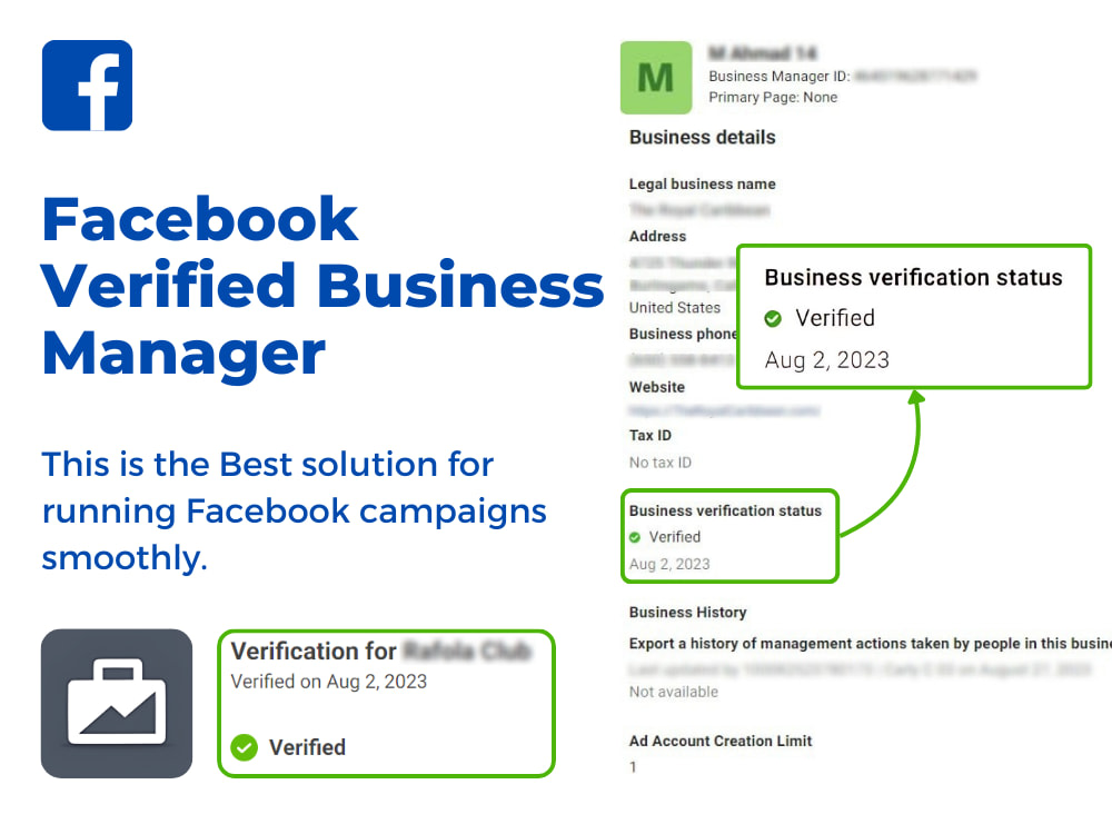 Facebook Verified business manager and reinstated profile | Upwork