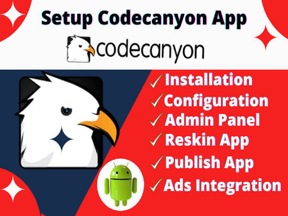 Code canyon set up with admin in android | Upwork