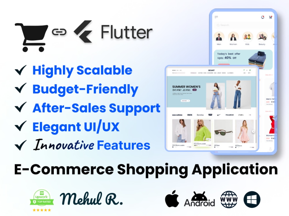 Scalable E Commerce Application In Flutter Dart Androidioswebwindows Upwork 2343