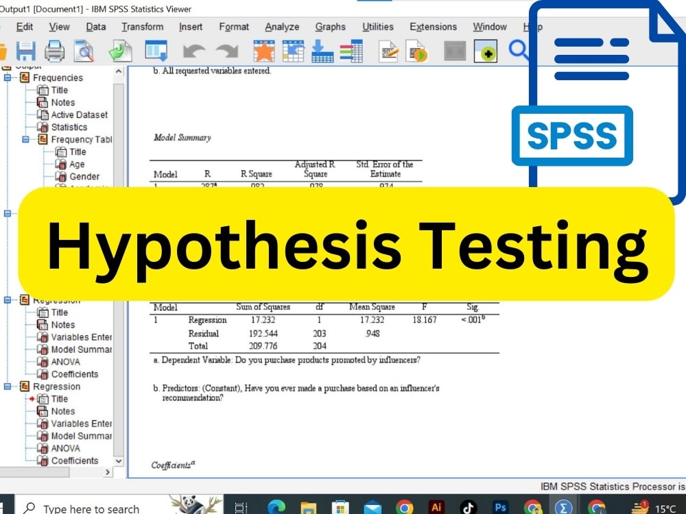 Hypothesis test by using SPSS | Upwork