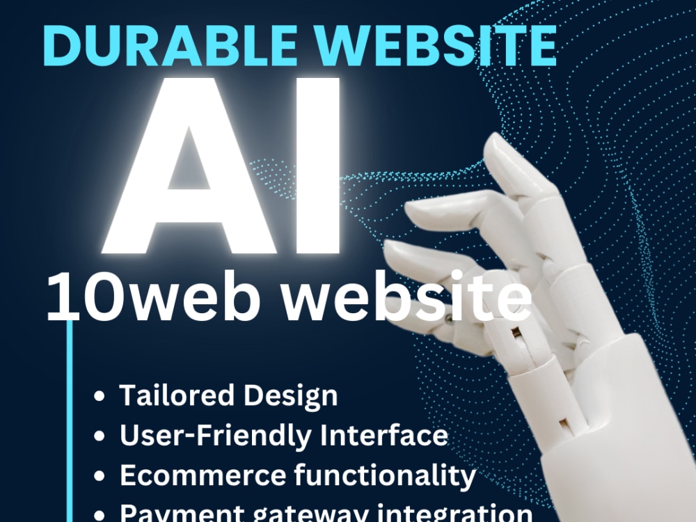 A ecommerce website using 10web website , durable AI website builder | Upwork