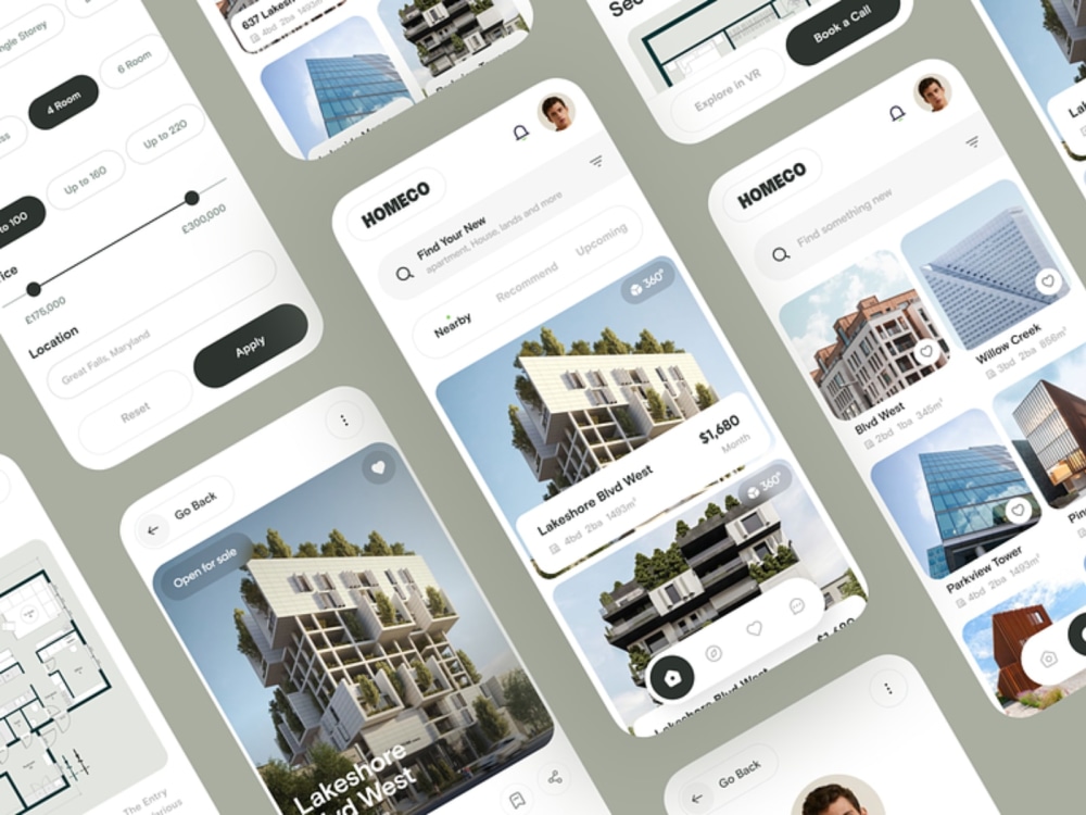 A Modern & Clean Real Estate Mobile App UIUX Design | Figma Expert | Upwork
