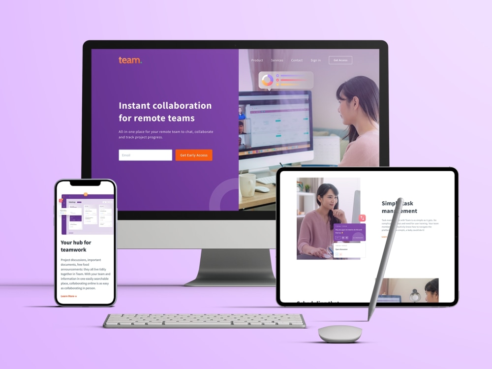 Simple Website Landing Page in Webflow - Webflow Design & UI UX Design ...