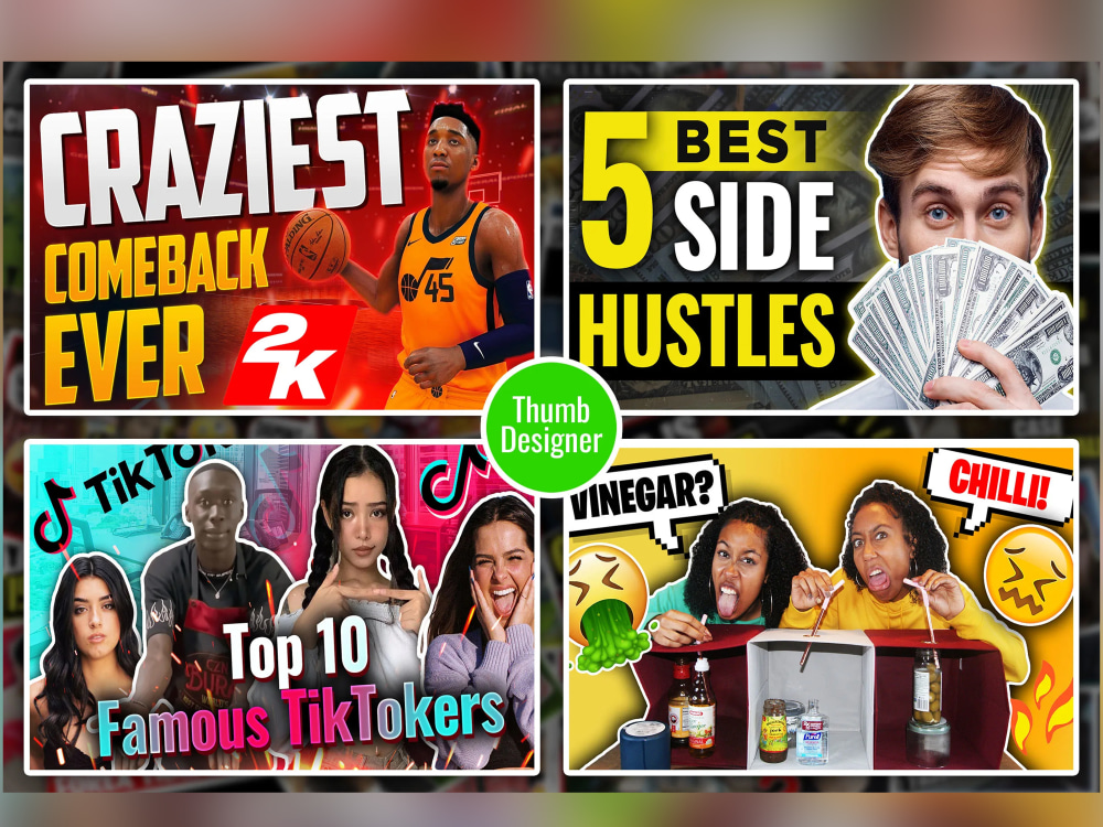 Eye-catchy youtube thumbnail design, YouTube thumbnail designer ...