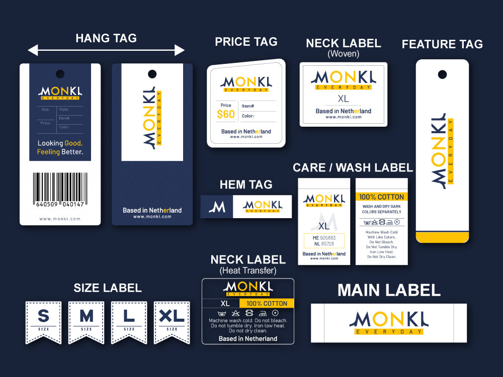 Neck tag, clothing tag, hang tag, clothing label and neck label design ...