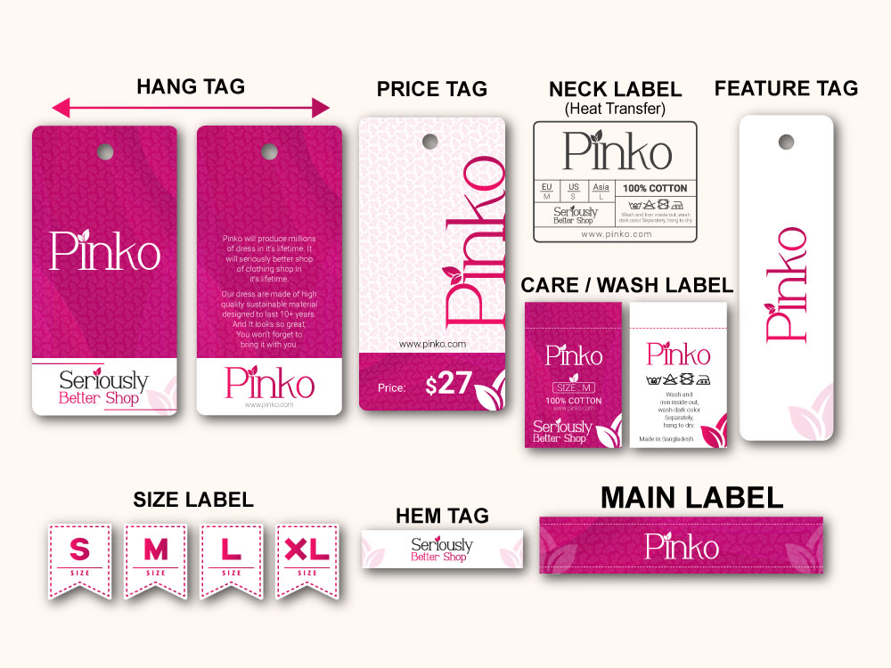 Neck tag, clothing tag, hang tag, clothing label and neck label design ...